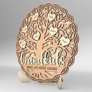 Personalized Family Tree Sign SVG, Grandkids Tree Sign Svg, Tree of ...