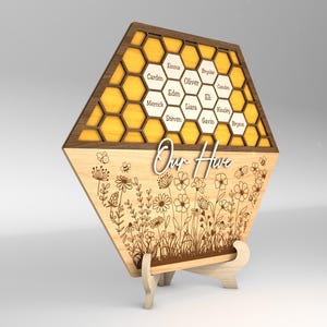 Personalized Bee Hive Family Tree Sign SVG, Grandbabees Sign Svg ...