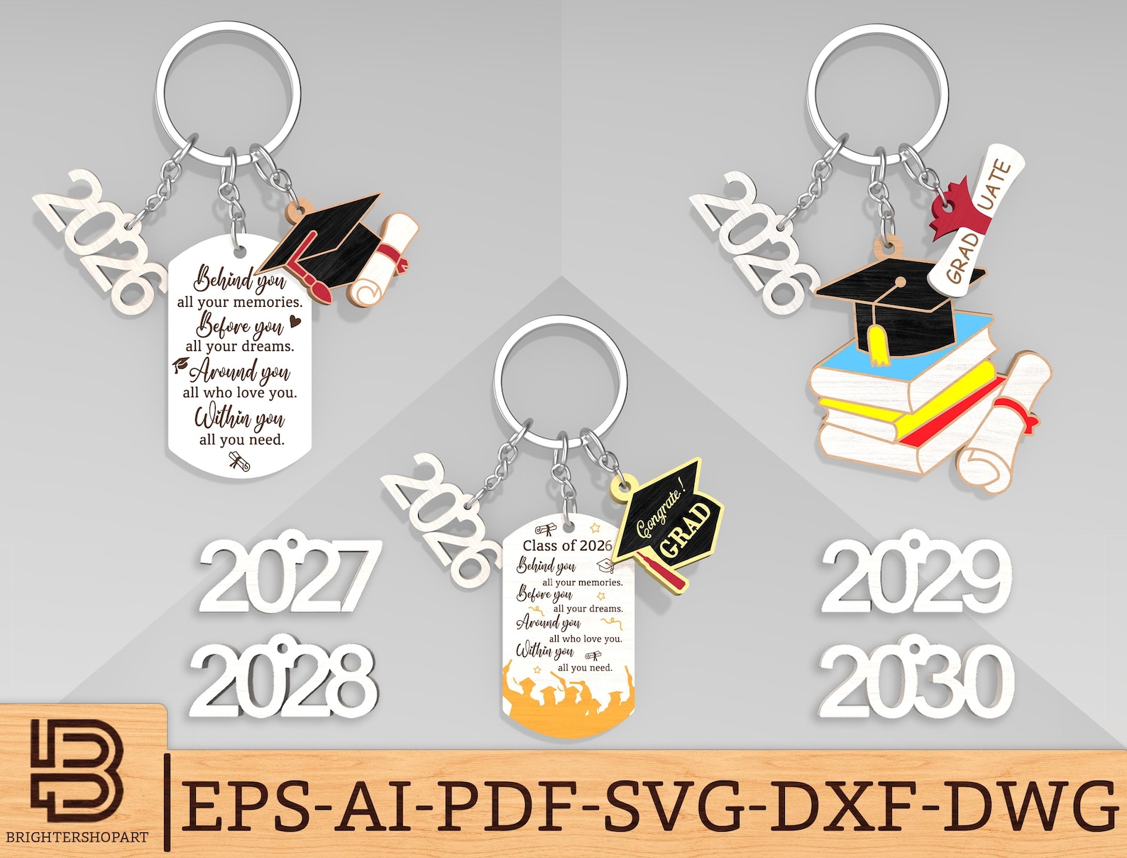 Graduation 2026 Keychain Svg Bundle, Graduation Gift, Class of 2026 ...