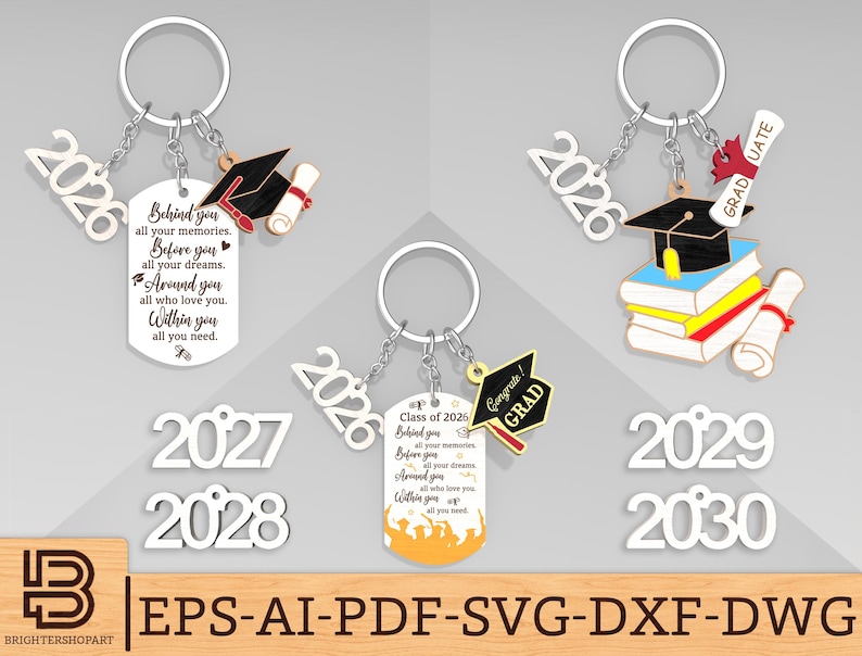 Graduation 2026 Keychain Svg Bundle, Graduation Gift, Class of 2026 ...