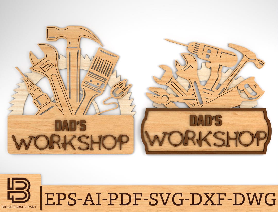 Personalized Dad‘s Workshop Sign SVG, Mechanic Dad Sign Svg, Dad Tools ...