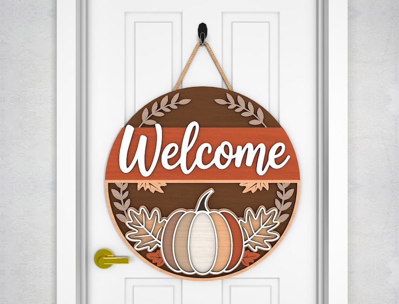 Fall Door Hanger SVG Bundle, Hello Fall Porch Decor, Rustic Autumn ...