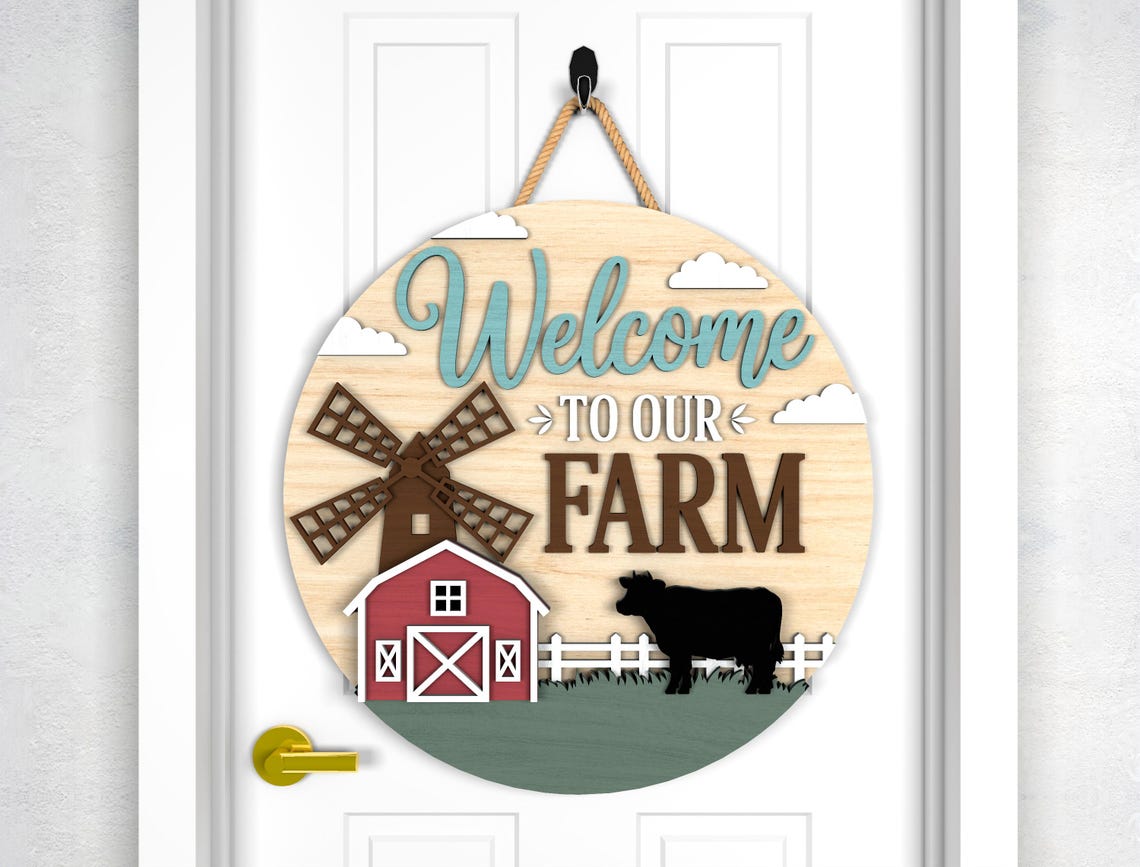 Farmhouse Welcome Sign SVG, “welcome to Our Farm” & Home Sweet Home ...