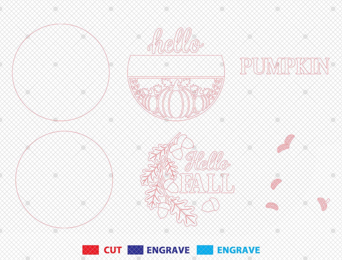 Hello Fall Door Hanger SVG Bundle, Hello Pumpkin, Hello Fall Acorn ...