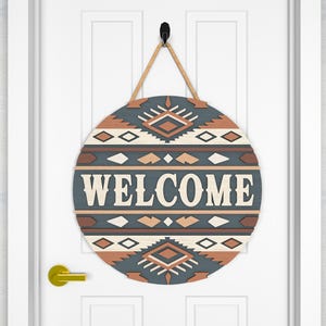 Western Welcome Sign SVG, Aztec Round Sign Svg, Western Tribal Door ...