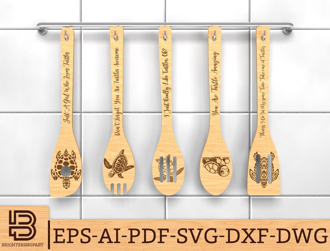 Sea Turtle Wooden Spoons Svg,turtle Lovers Svg,kitchen Gift Svg, Spoon ...