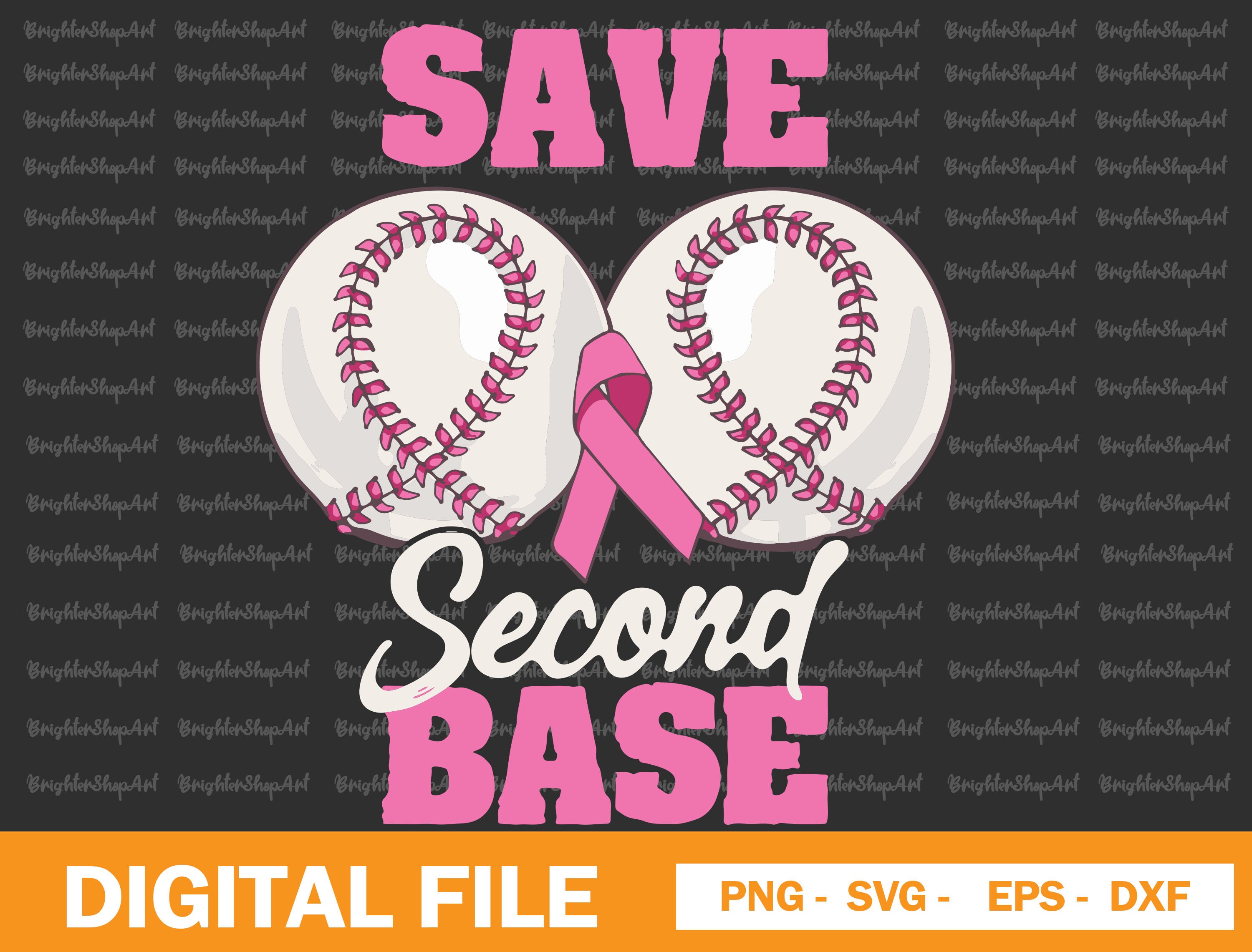 Cancer Ribbon With Baseball Svg - Etsy