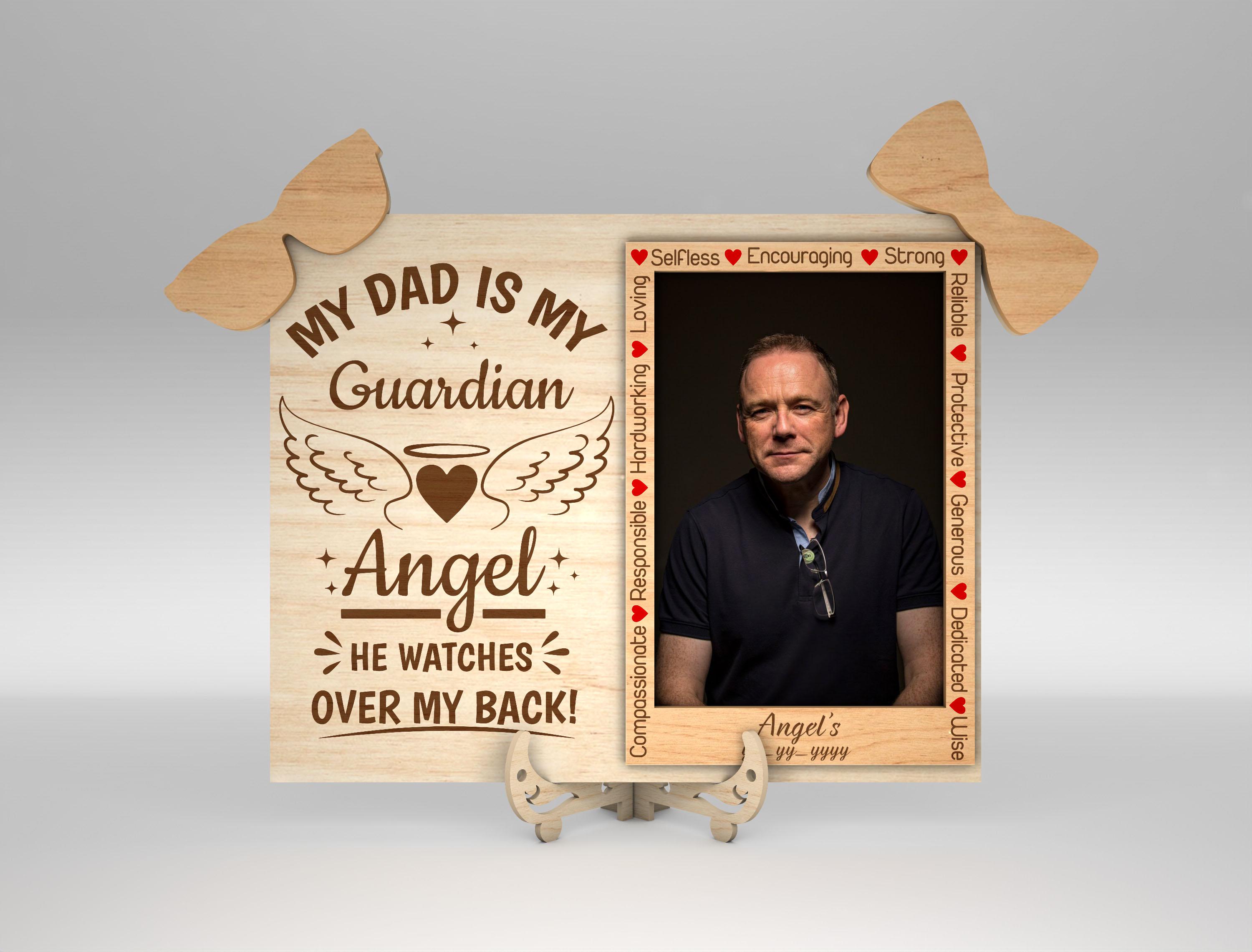 Personalized Dad Memorial Photo Frame Svg, 3D Laser Cut Frame,loss of ...