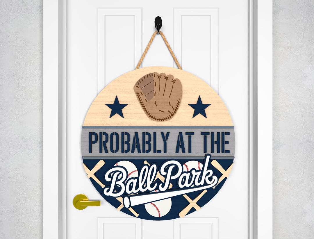 At the Ball Park Sign SVG, Baseball Welcome Sign, Ball Field Door ...
