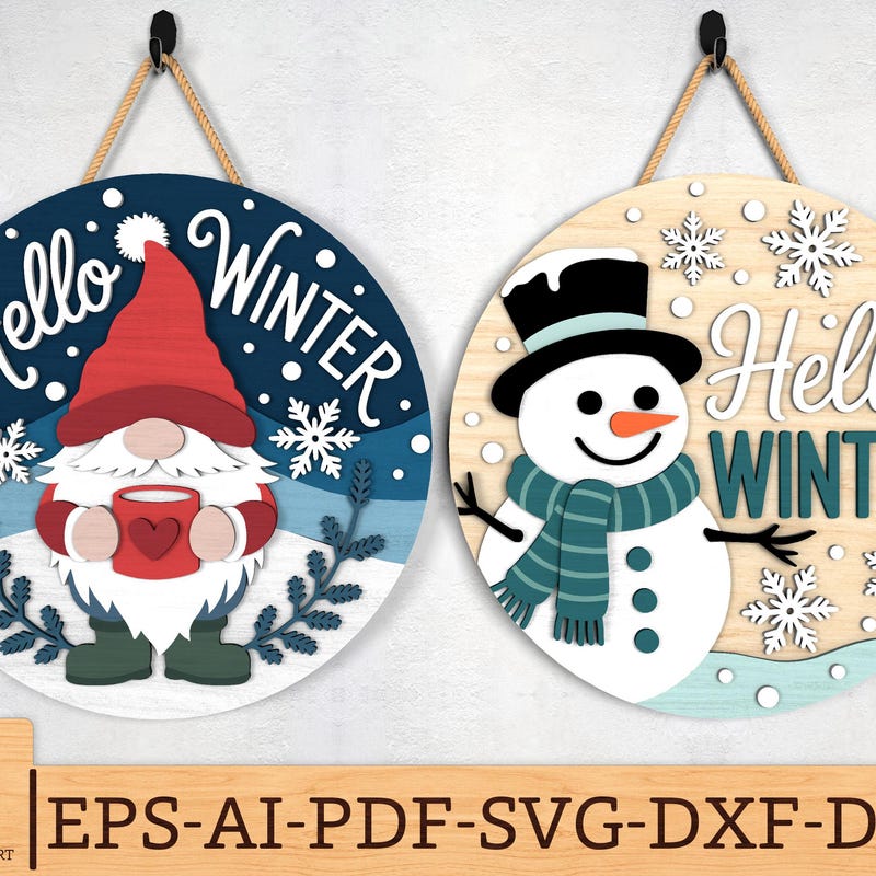 Snowman Round Door Signs - Etsy