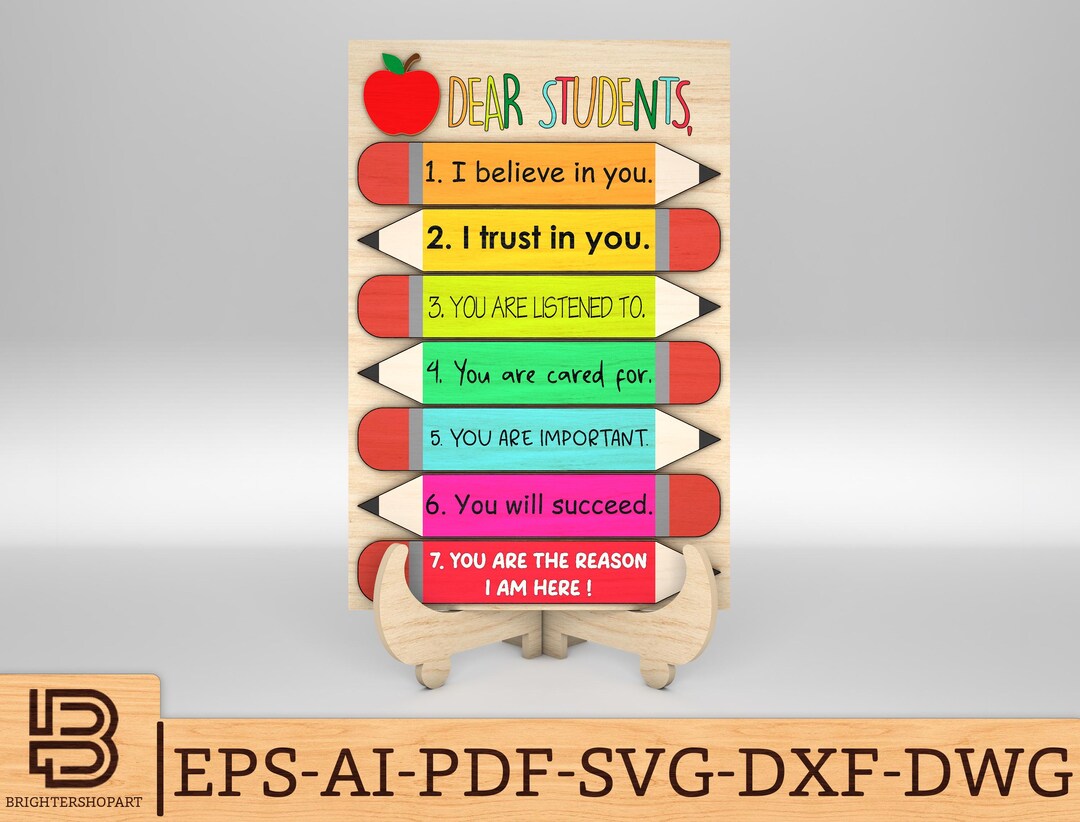 Teacher Colored Pencil Sign SVG, Gift for Teacher, Inspirational Quotes ...