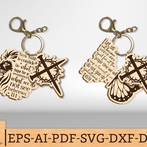 Cross & Christian Keychain Svg Bundle, Christian Quotes Svg, Faith ...
