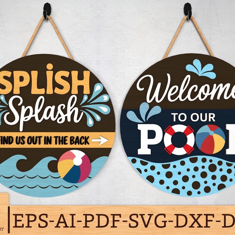Pool Signs Svg - Etsy