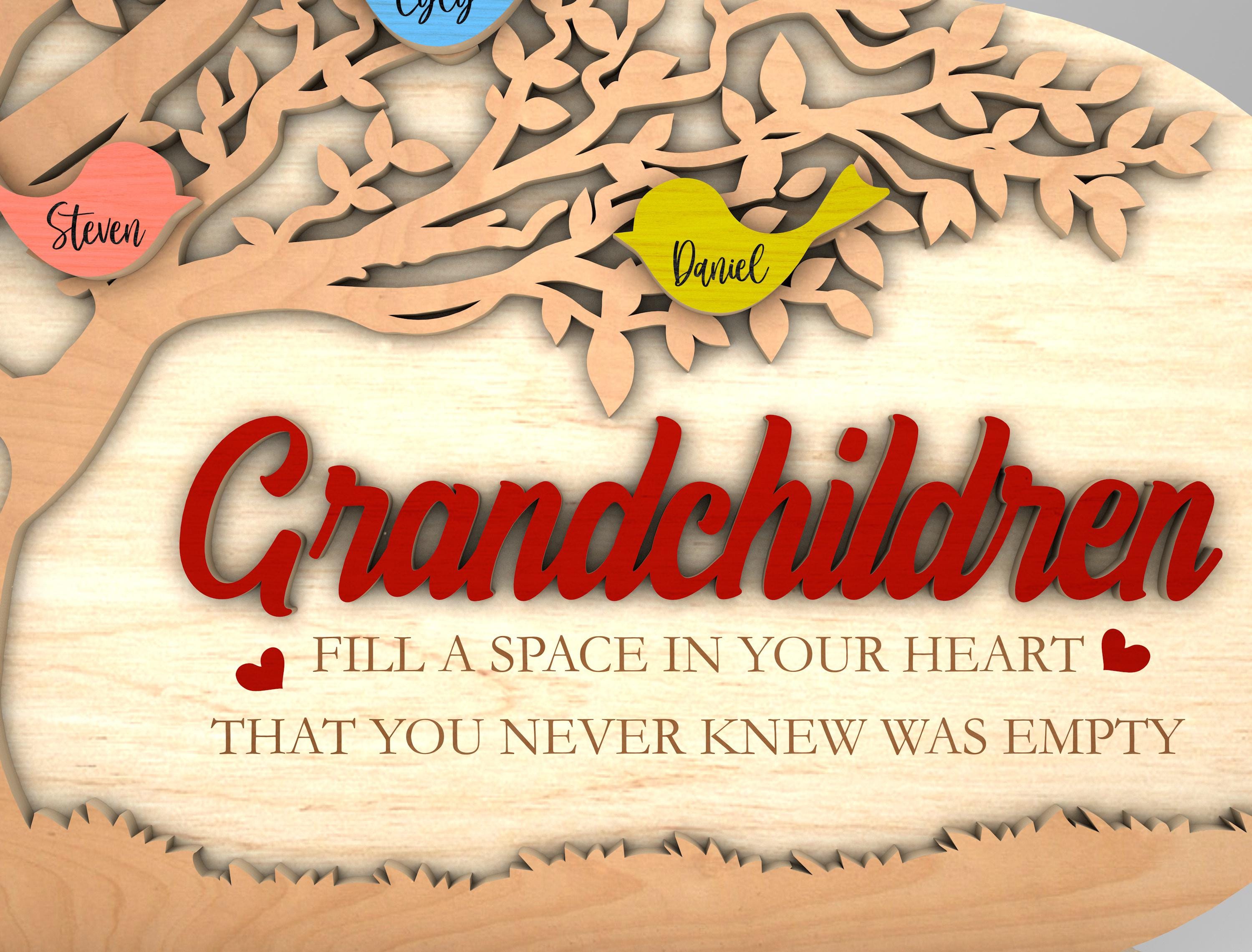 Personalized Grandma Tree Heart Stand Decor SVG, Gift for Grandma ...