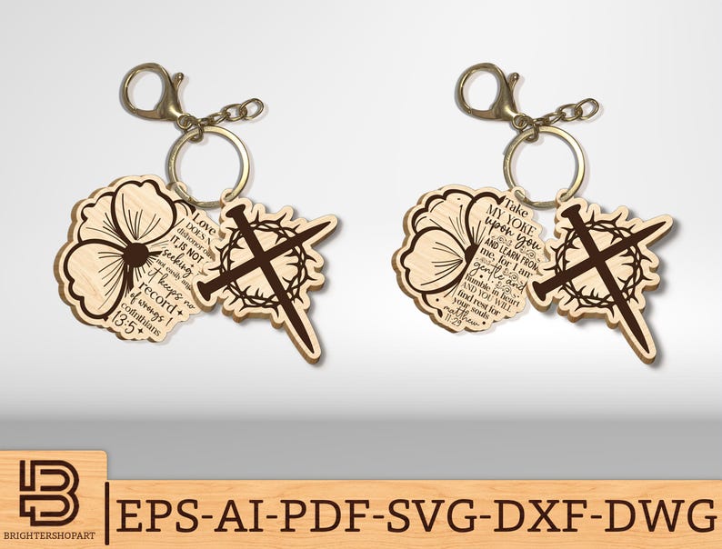Cross & Christian Keychain Svg Bundle, Christian Quotes Svg, Faith ...