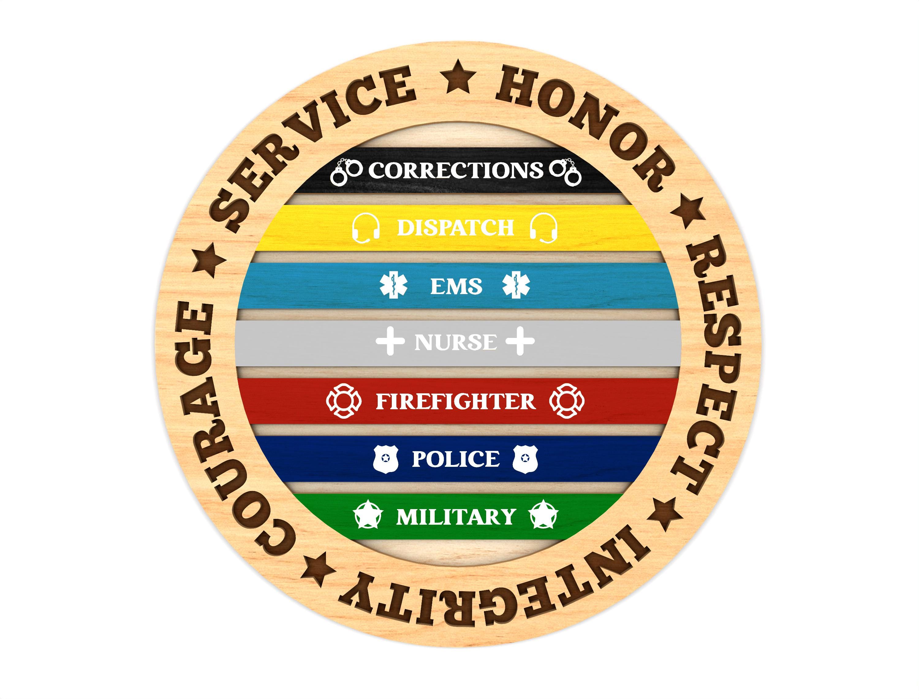Multilayer Honoring First Responder Svg, Military With Patriotic Svg ...