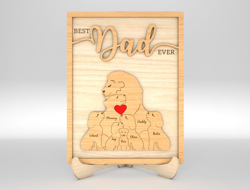 Best Dad Ever Lion Family SVG | Father's Day Lion Sign SVG | Custom ...