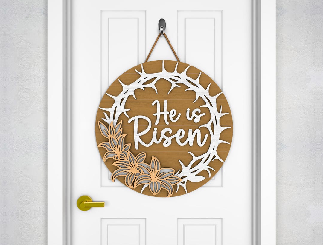 Easter Laser Cut File, He is Risen Laser SVG, Glowforge Easter, Crown ...