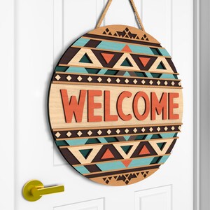 Western Welcome Sign SVG, Hola Cactus Round Sign Svg, Western Aztec ...