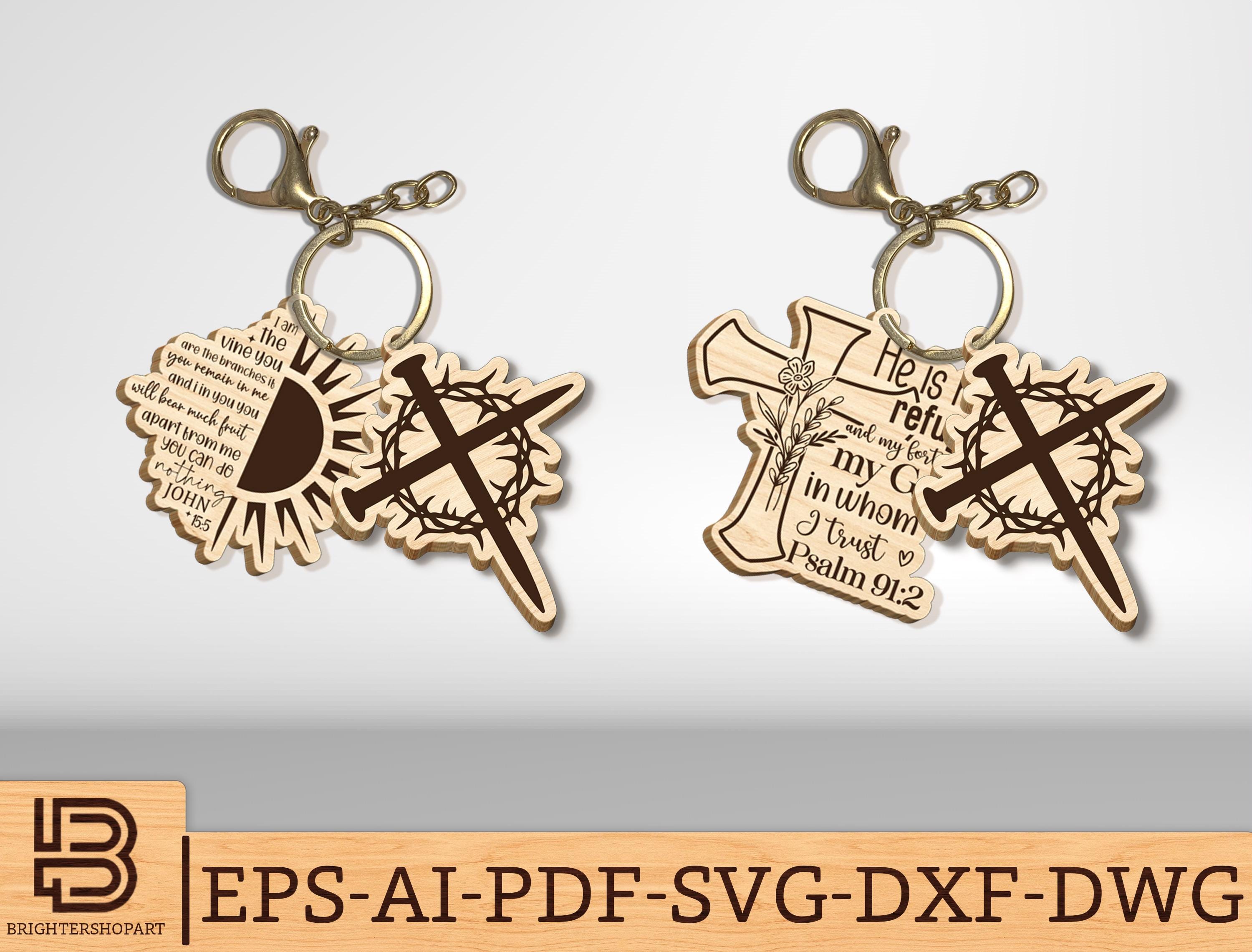 Cross & Christian Keychain Svg Bundle, Christian Quotes Svg, Faith ...
