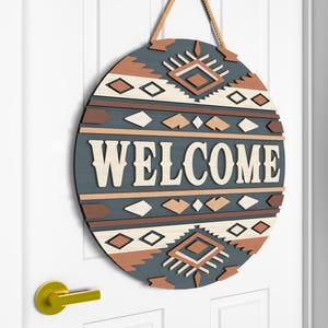 Western Welcome Sign SVG, Aztec Round Sign Svg, Western Tribal Door ...