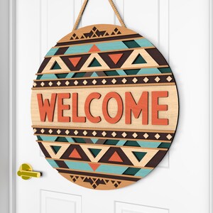 Western Welcome Sign SVG, Hola Cactus Round Sign Svg, Western Aztec ...