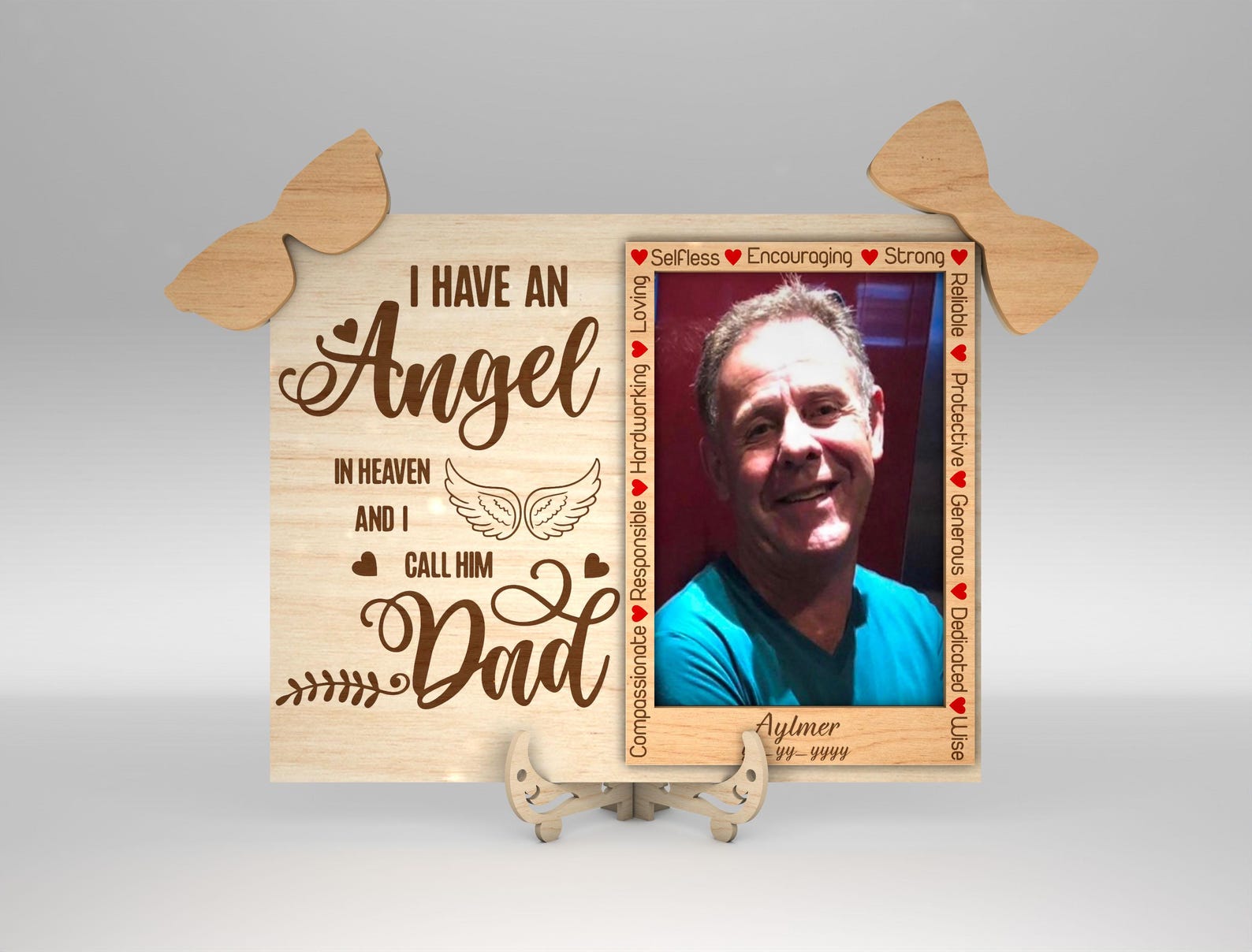 Personalized Dad Memorial Photo Frame Svg, 3D Laser Cut Frame,loss of ...