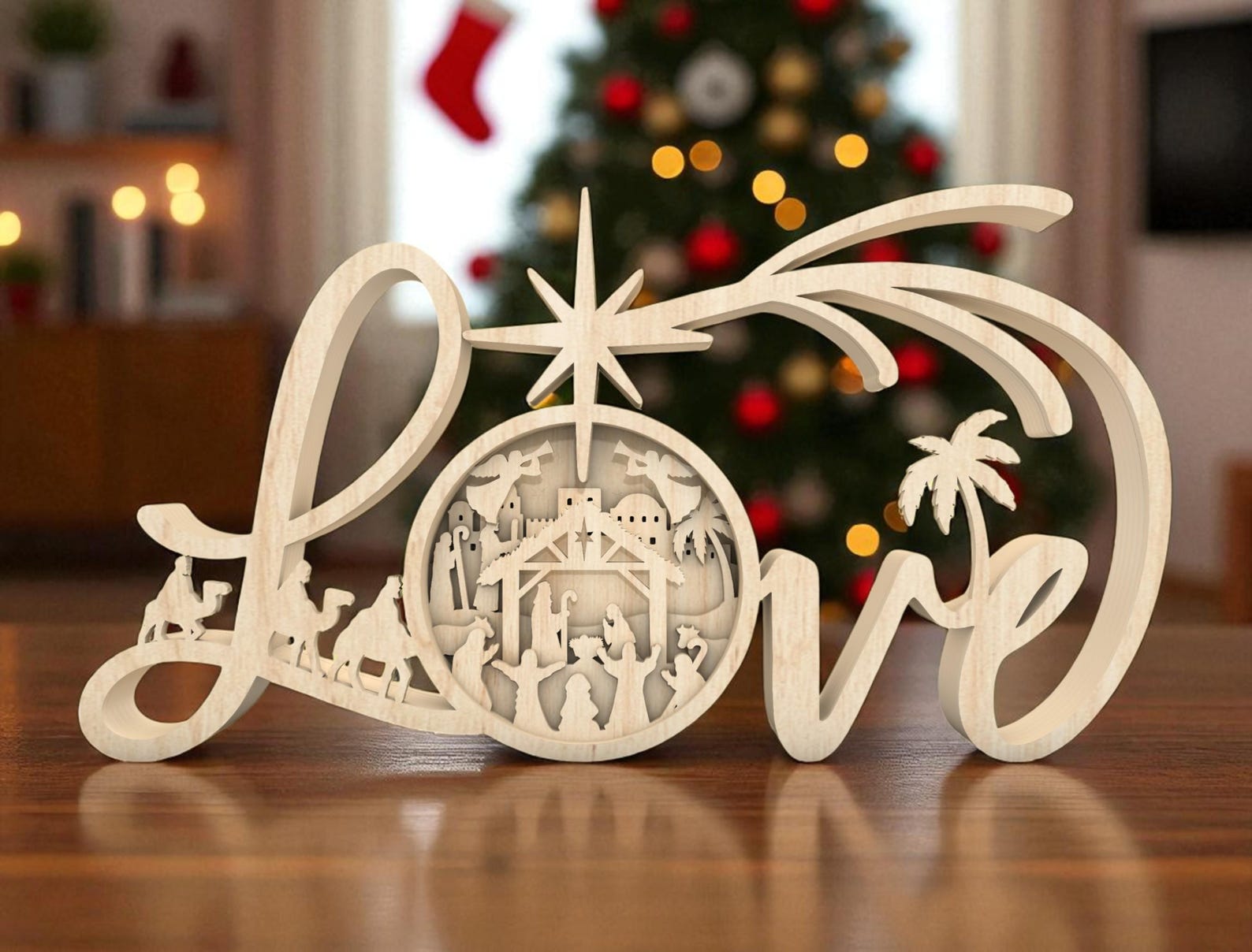 Nativity Love Wooden Christmas Cut File Svg, Religious Christian Table ...