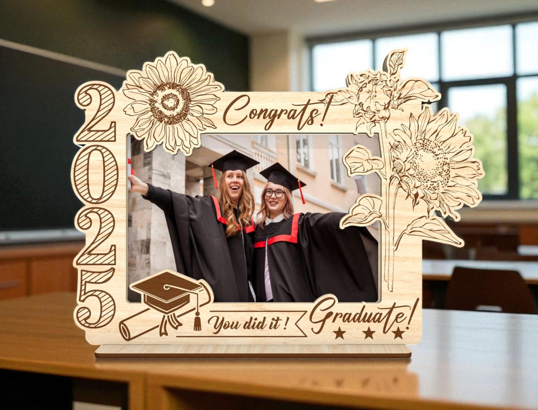 Personalized Graduation Picture Frame 2025 Cut File,custom Wooden Photo ...