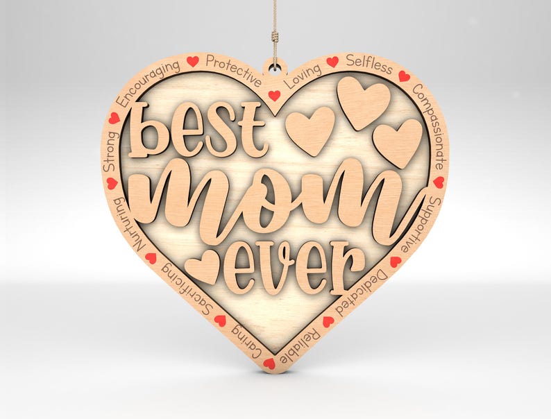 Best Mom Ever Ornaments Svg Bundle, Mothers Day Gift Svg, Set of 6 ...