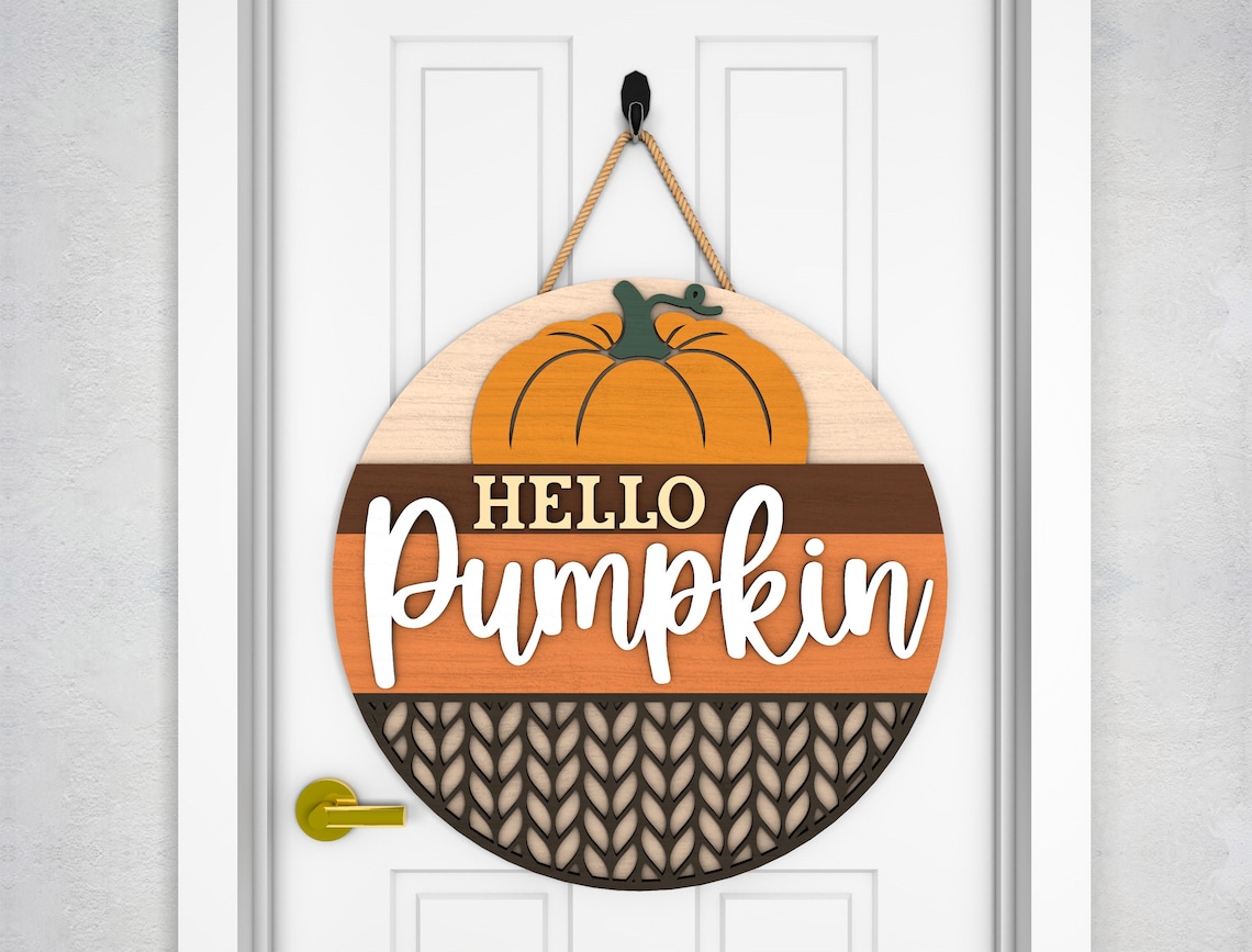 Fall Door Hanger SVG Bundle, Hello Fall Welcome Sign Svg, Autumn ...