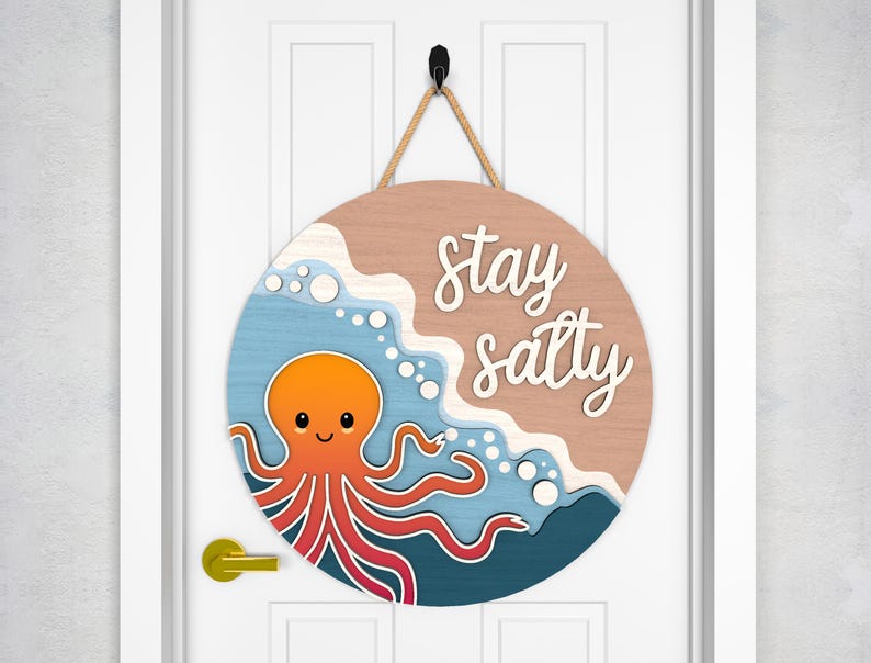 Stay Salty Octopus Sign Svg, Hello Beach Sign Svg, Beach House Welcome ...