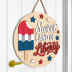 4th of July Door Sign SVG Bundle,boom Crackle Pop&sweet Land of Liberty ...
