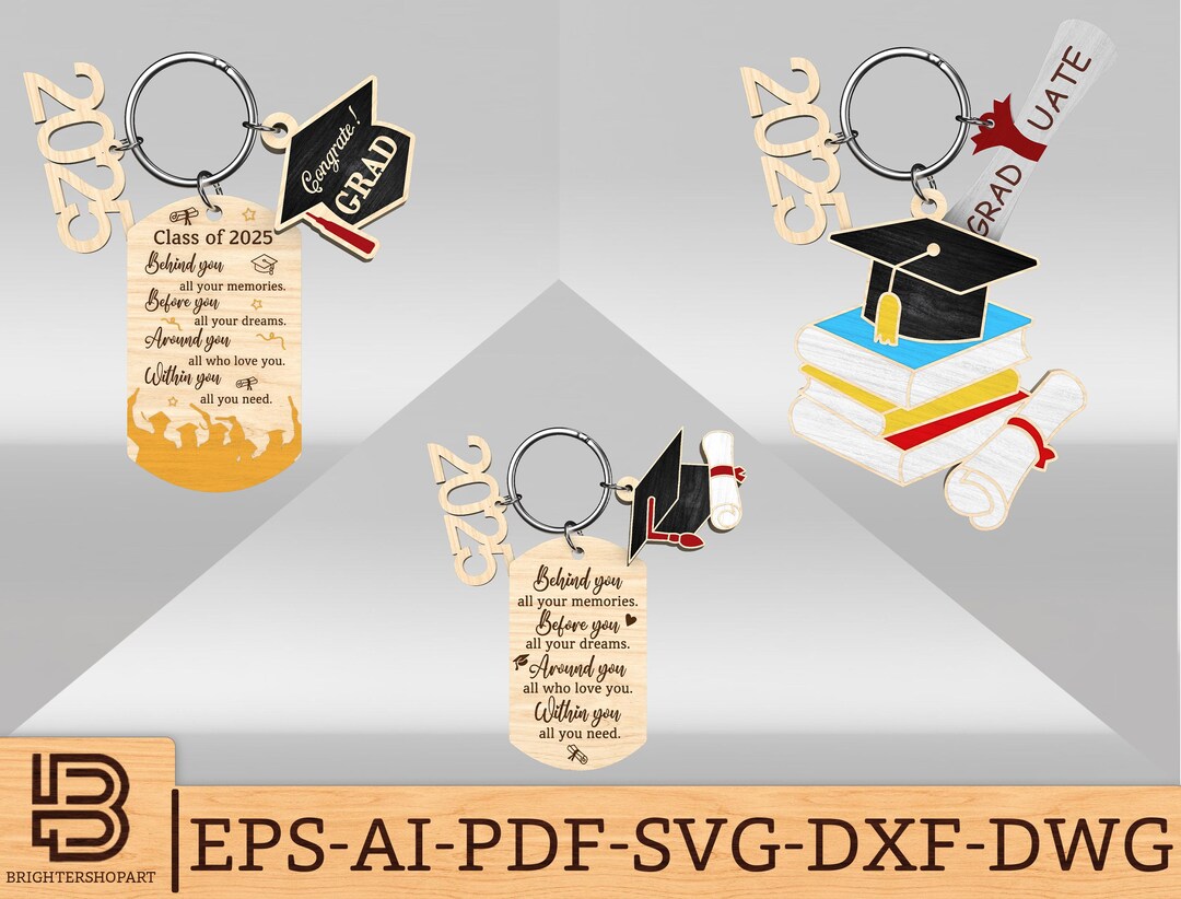 Graduation 2025 Keychain Svg Bundle, Graduation Gift, Class of 2025 ...