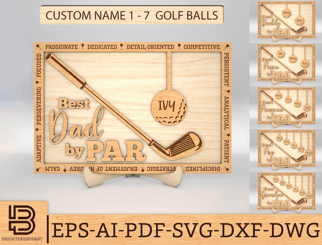Personalized Best Dad by Par Sign SVG, Dad Golf Sign Svg, Golf Balls ...