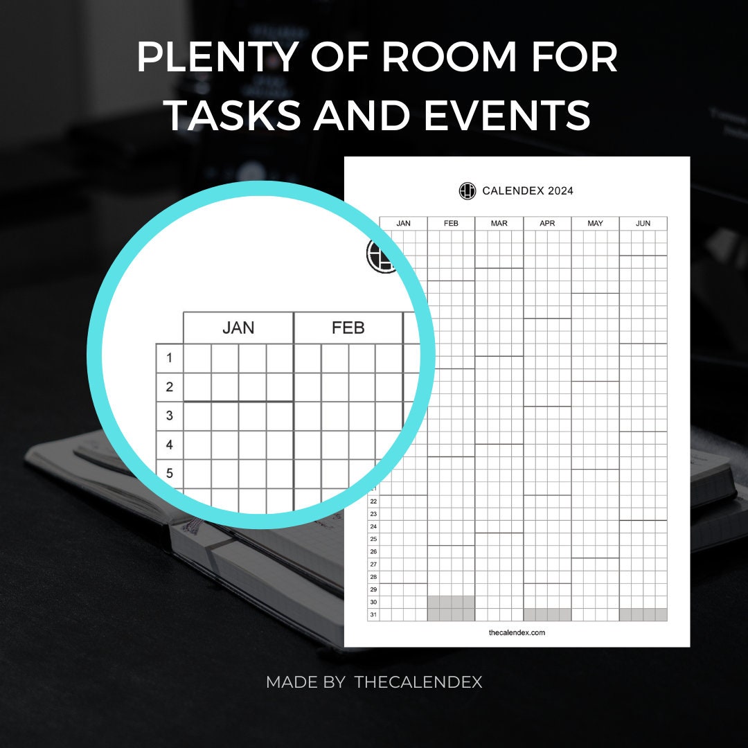 2024 Calendex // Printable Calendex 2024 // Bullet Journal Calendex ...