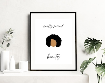 Curly Haired Girl - Etsy