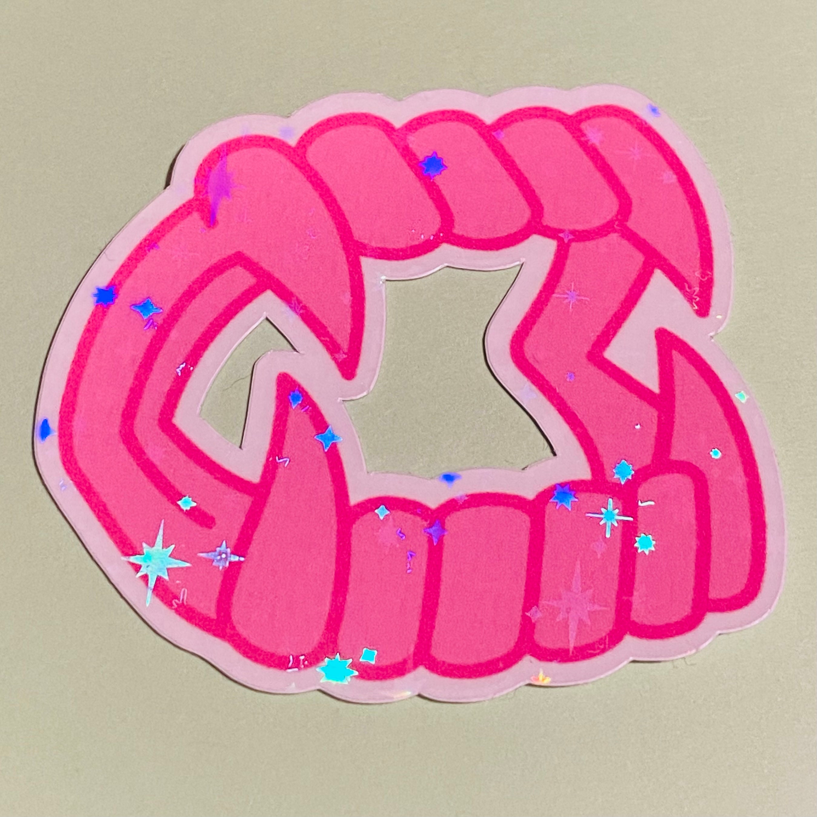 Plastic Vampire Teeth | Holo Star Glitter | Vinyl Sticker Decal - Etsy