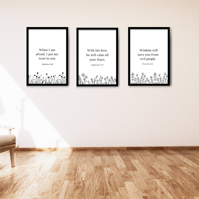Buy Digital Wall Art Set of 3 Bible Scripture Art Digital Download ...