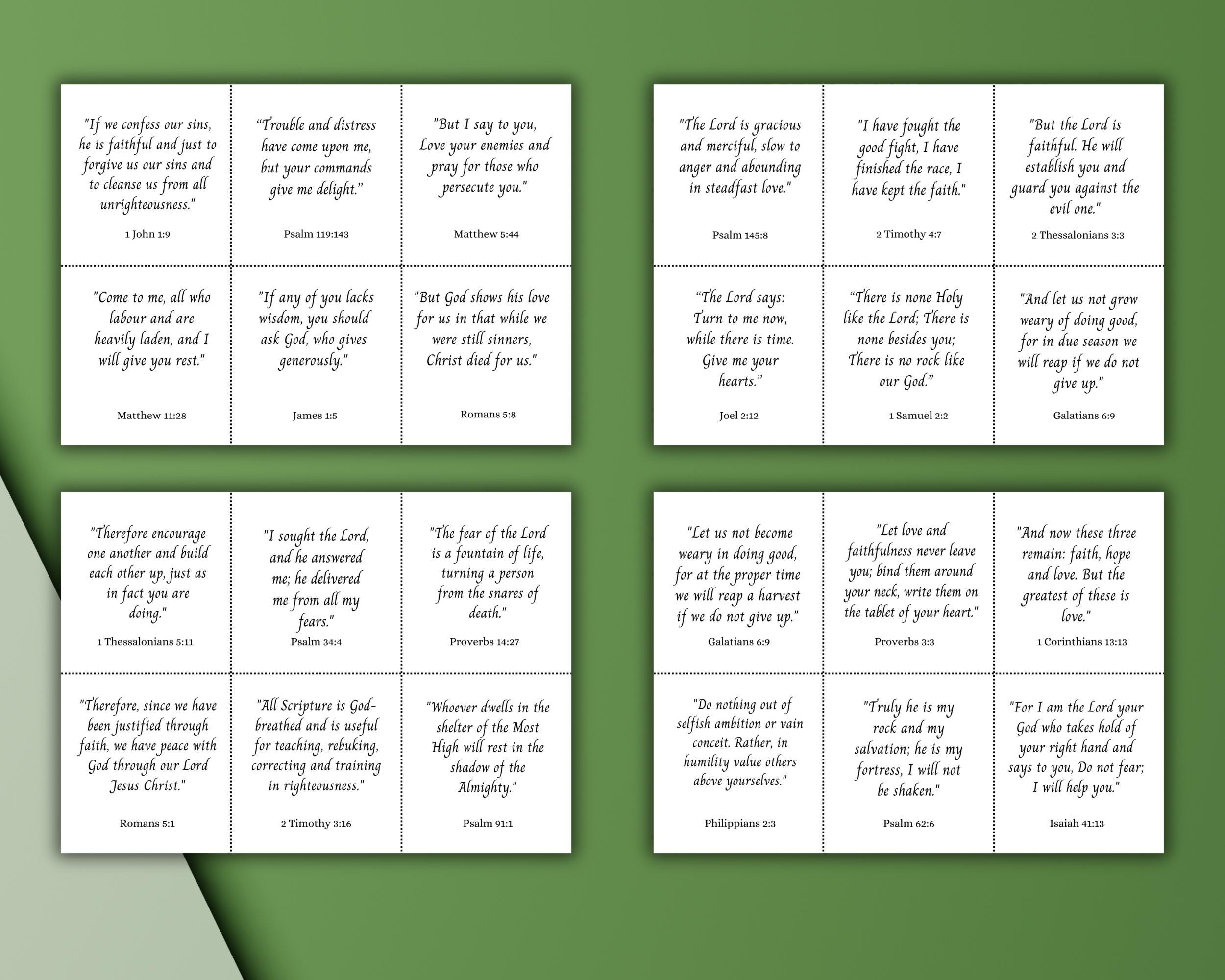 Buy 60 Printable Scripture Cards | Bible Verse Memory Cards | Instant ...
