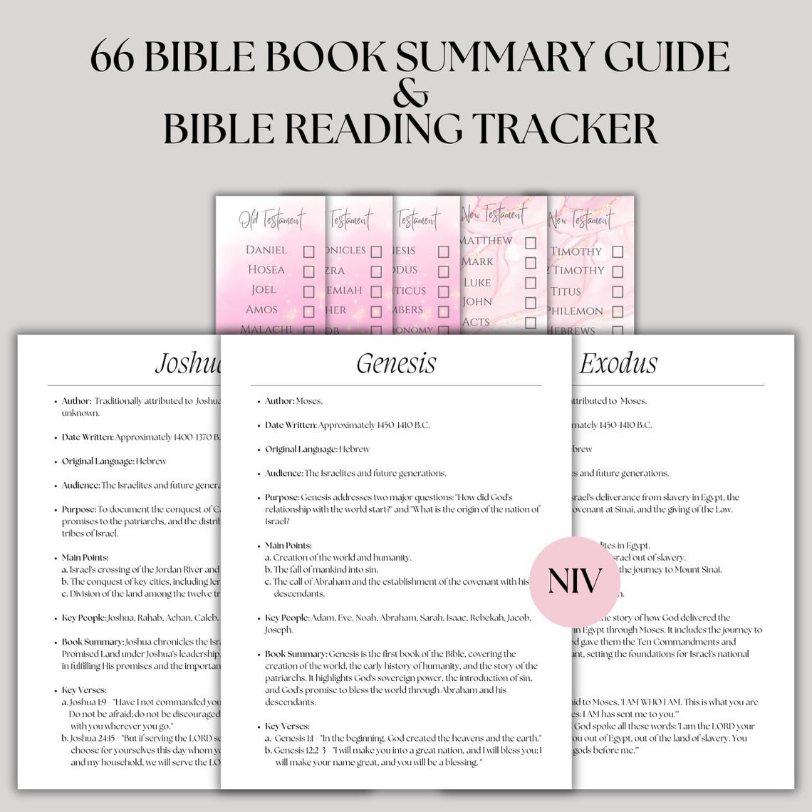 66 Bible Books Summary | Bible Study Guide for Beginner | PDF Instant ...