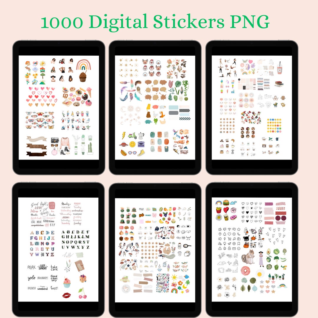 1000 Digital Planner Stickers, Digital Stickers Goodnotes, Digital ...