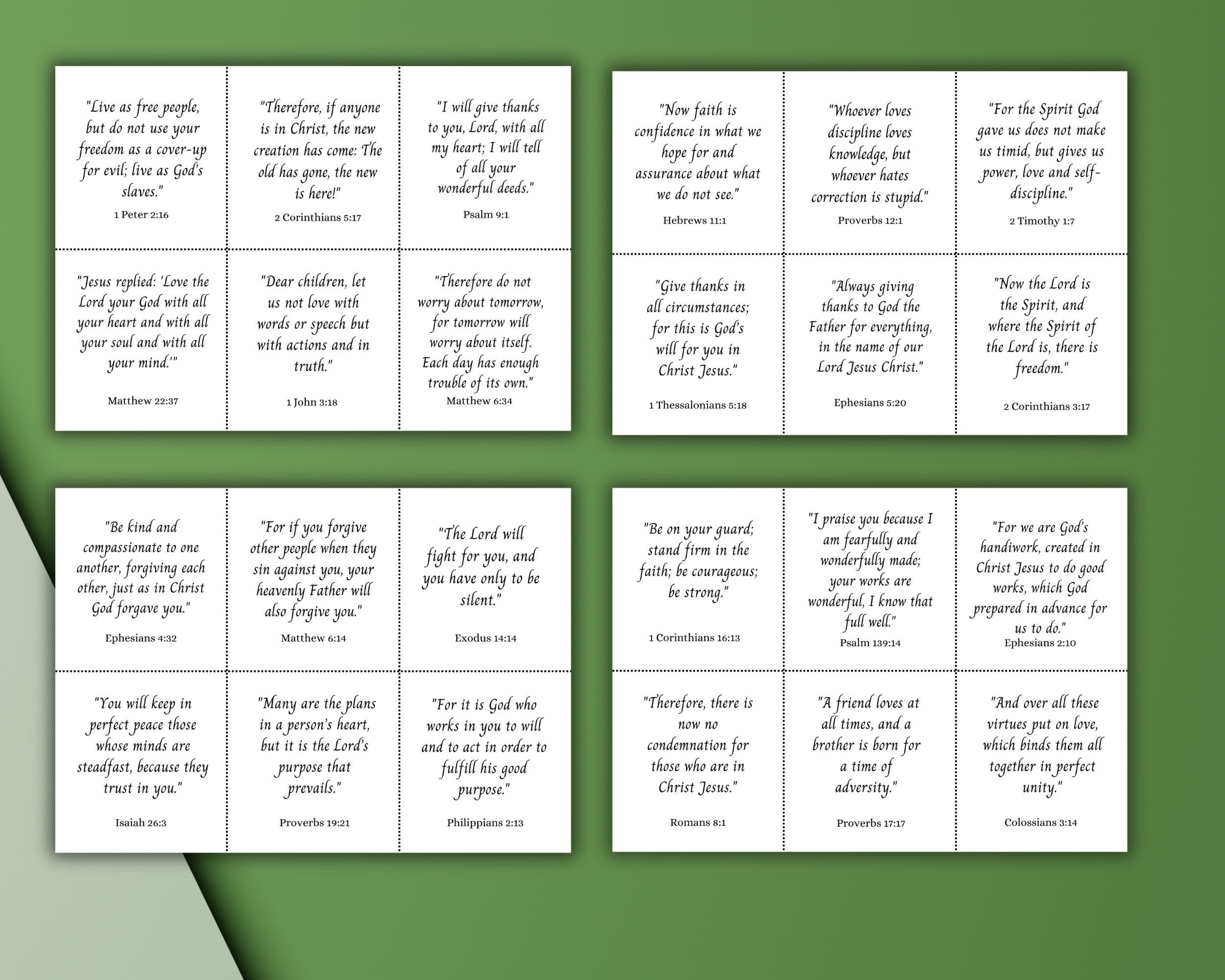 Buy 60 Printable Scripture Cards | Bible Verse Memory Cards | Instant ...