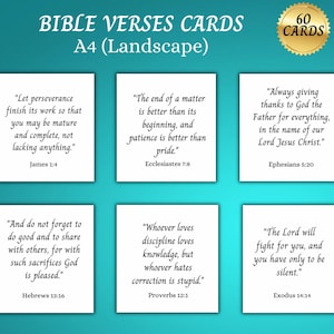 Buy 60 Printable Scripture Cards | Bible Verse Memory Cards | Instant ...