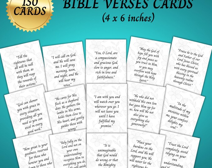 Buy 60 Printable Scripture Cards | Bible Verse Memory Cards | Instant ...