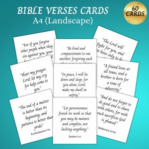 Buy 60 Printable Scripture Cards | Bible Verse Memory Cards | Instant ...