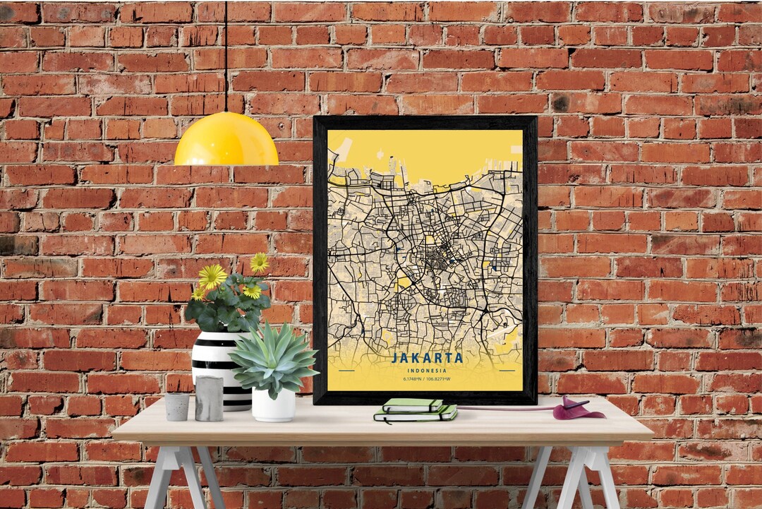 Indonesia Map Jakarta City Map Poster Print Indonesia Map - Etsy