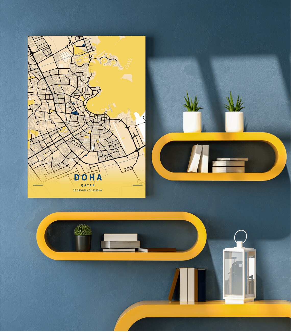 Doha Map Art Qatar City Poster Art Map of Doha Qatar Map - Etsy Canada