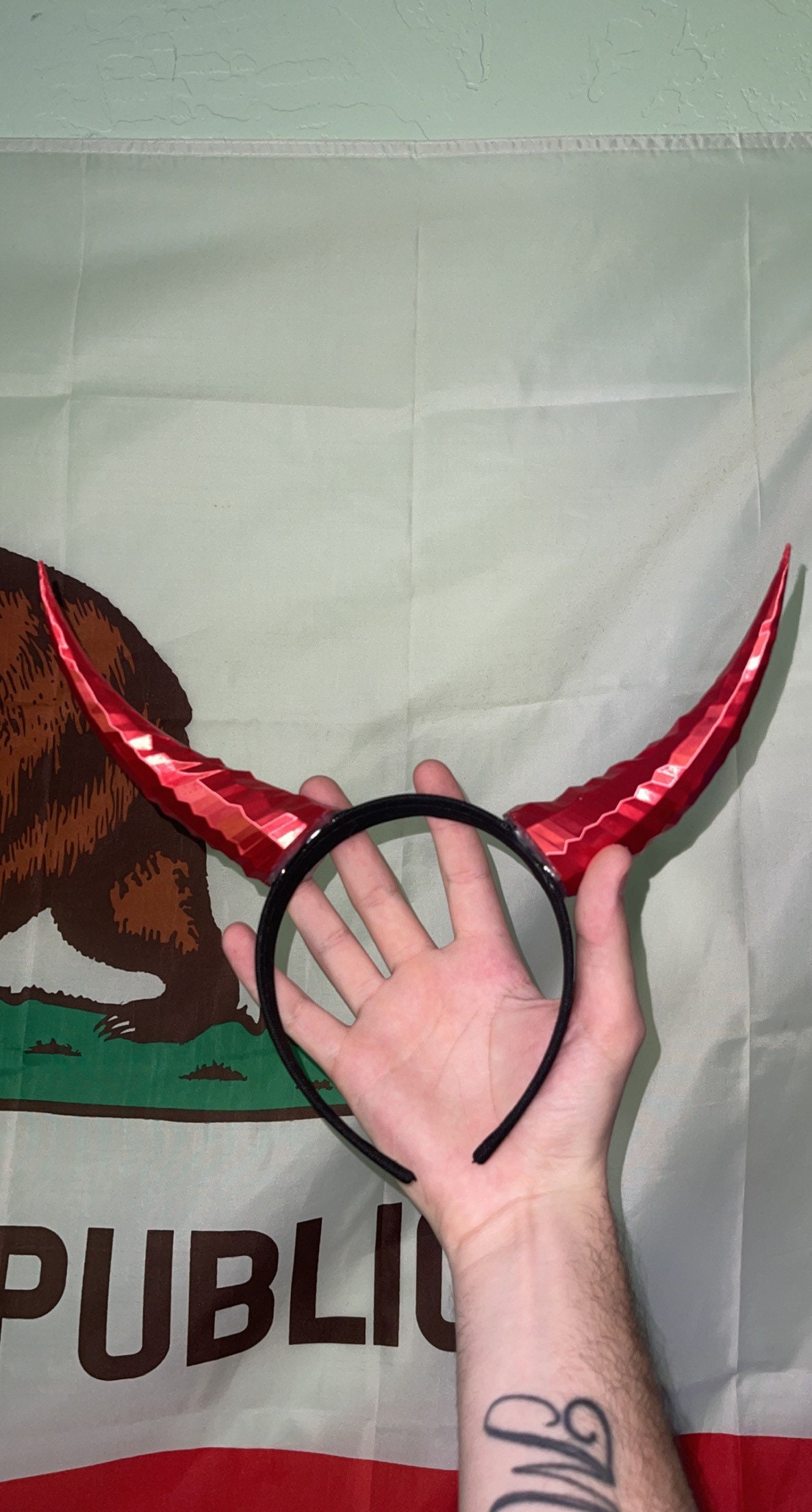 Devil Horns Headband Halloween Cosplay Costume Hairband Red LARGE 3D ...