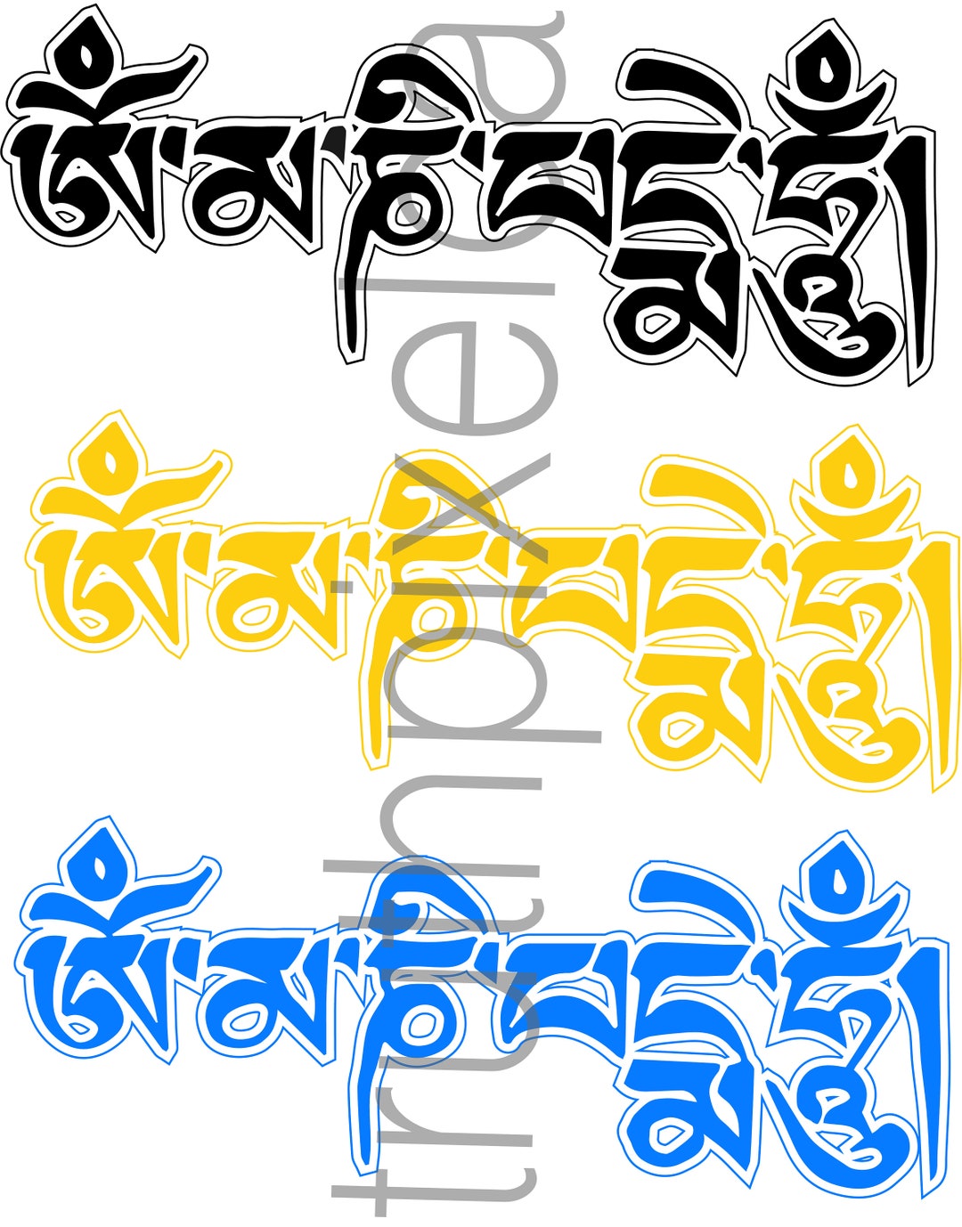 Om Mani Padme Hum SVG: Tibetan Mantra Vector Files (digital Download ...